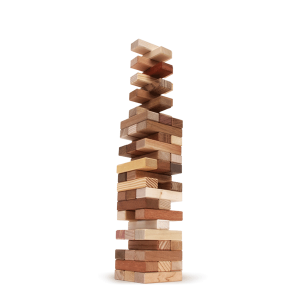 El Bosque: Classic Wooden Jenga Stacking Art Toy from Spain – Mokuomo